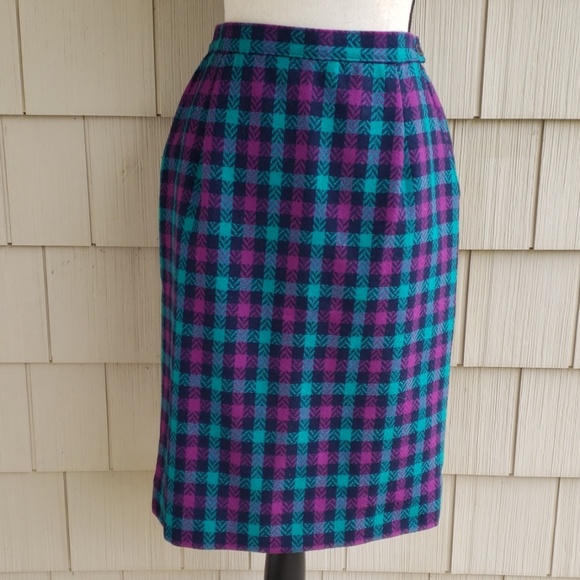 Pendleton | Skirts | Vintage Pendleton Wool Jewel Tone Plaid Skirt 8p ...